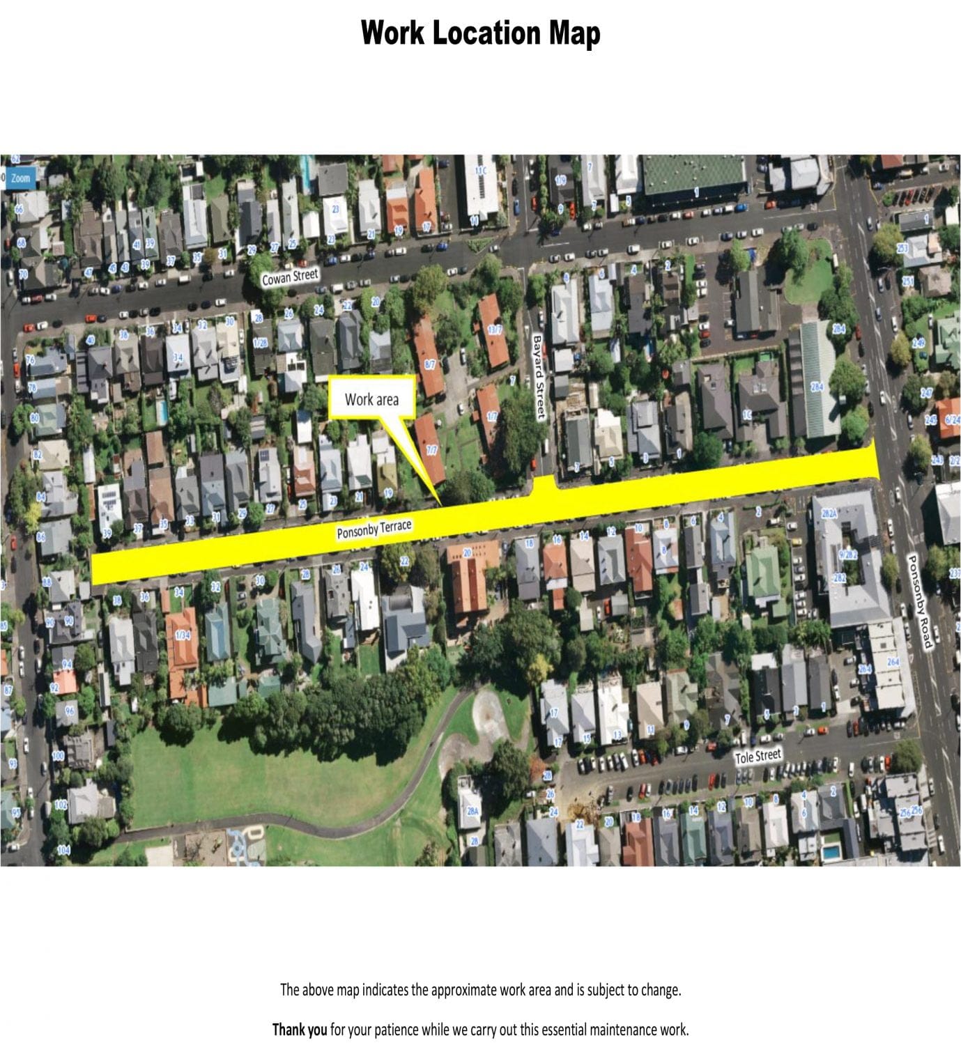 Road works on Ponsonby Terrace - Ponsonby Community Centre